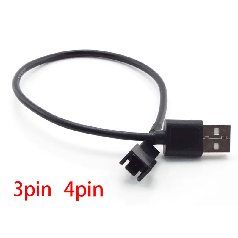 1Pc-5V-30cm-3-4-Pin-Computer-PC-Fan-Power-Cable-Connector-Adapter ...