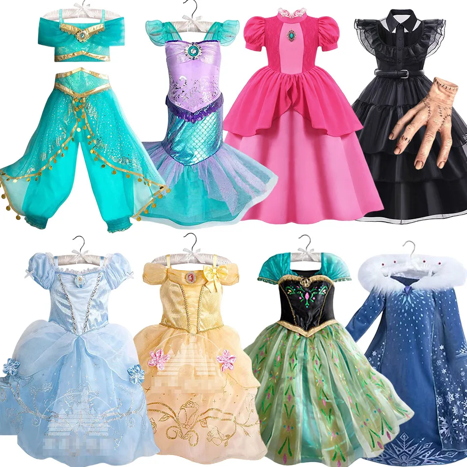 Disney-Princess-Party-Dress-for-Girls-Halloween-Frozen-Elsa-Rapunzel ...