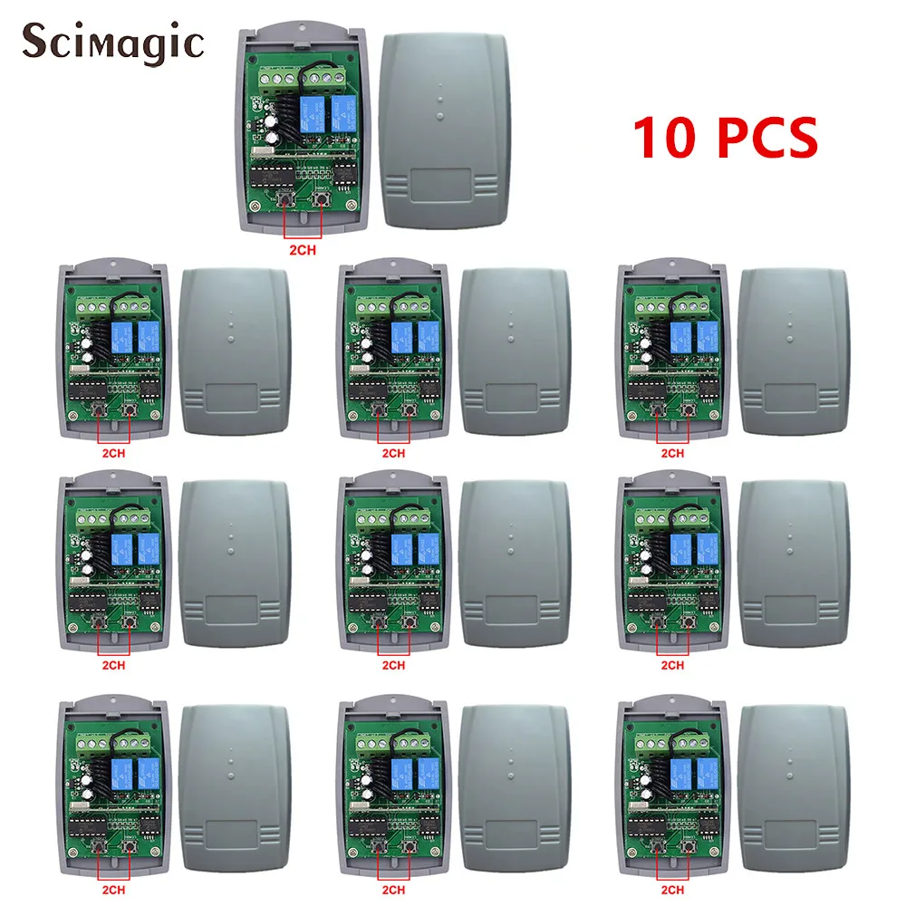 10pcs Garage Door Remote Control Receiver Dc 12v 24v 2 Channel ...