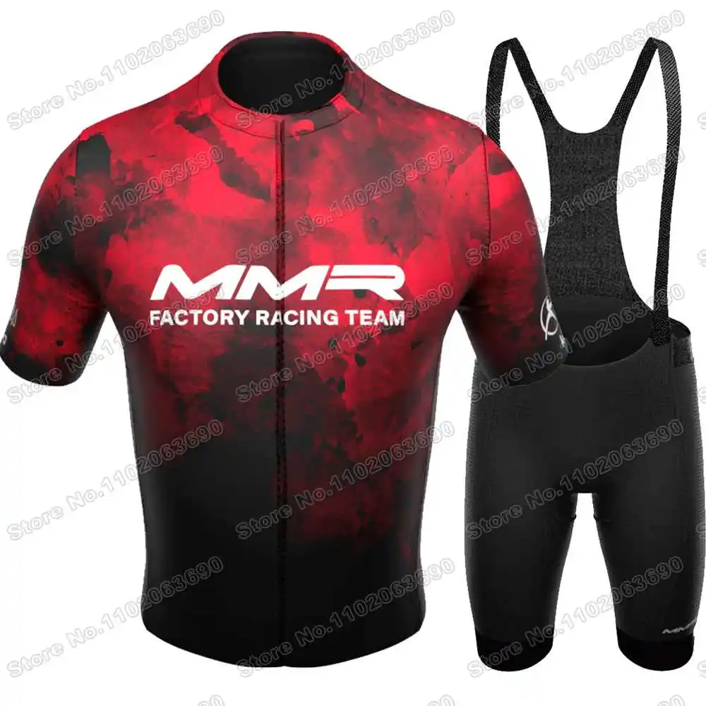 2023-Team-MMR-Cycling-Jersey-Set-Summer-Red-Black-Cycling-Clothing-Men ...