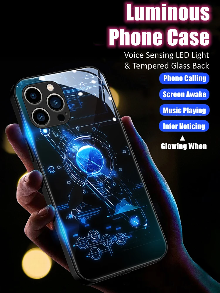 Digital-Geometric-LED-Light-Glowing-Luminous-Tempered-Glass-Back-Phone ...