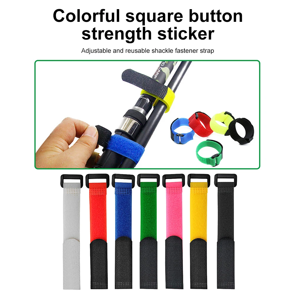 5PCS Fishing Rod Strapping Wrap Band Suspender Fastener Hook Loop Ties ...