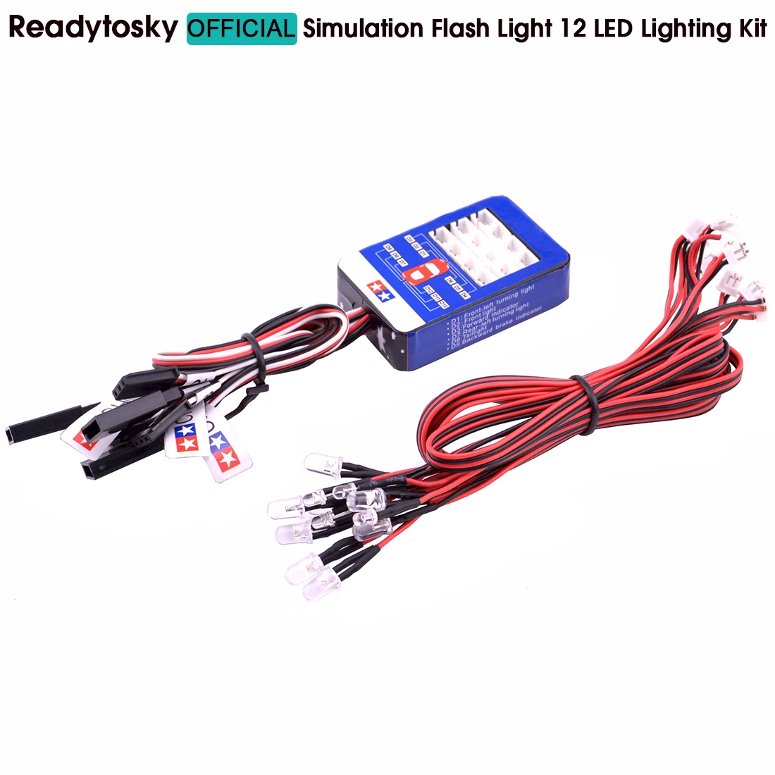 Simulation Steering Brake Flash Light 12 LED Lighting Kit for 1/10 ...