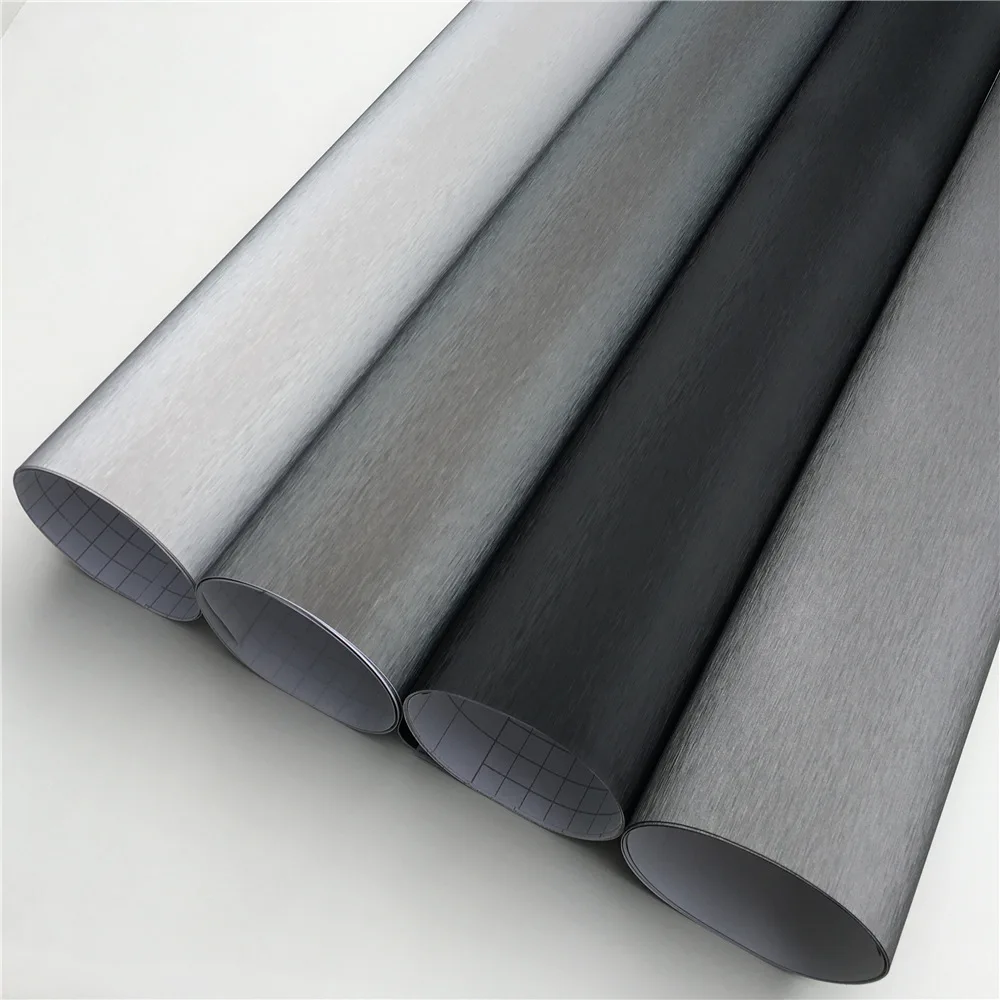 Black-Grey-Silver-Brushed-Aluminum-Vinyl-Wrap-Film-Brushed-Metallic-Car ...