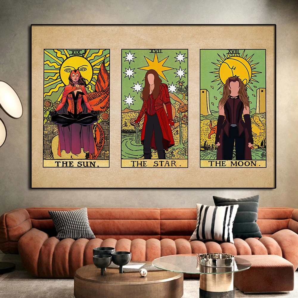 Disney Marvel Wanda Scarlet Witch Cards Retro Posters and Prints Moive ...