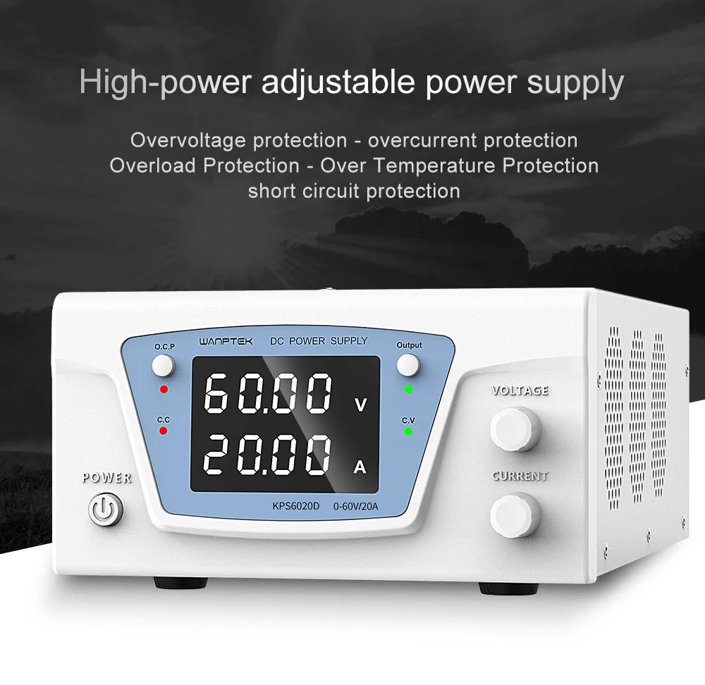 Wanptek Variable Dc Power Supply 60v 20a Laboratory Switching Power ...