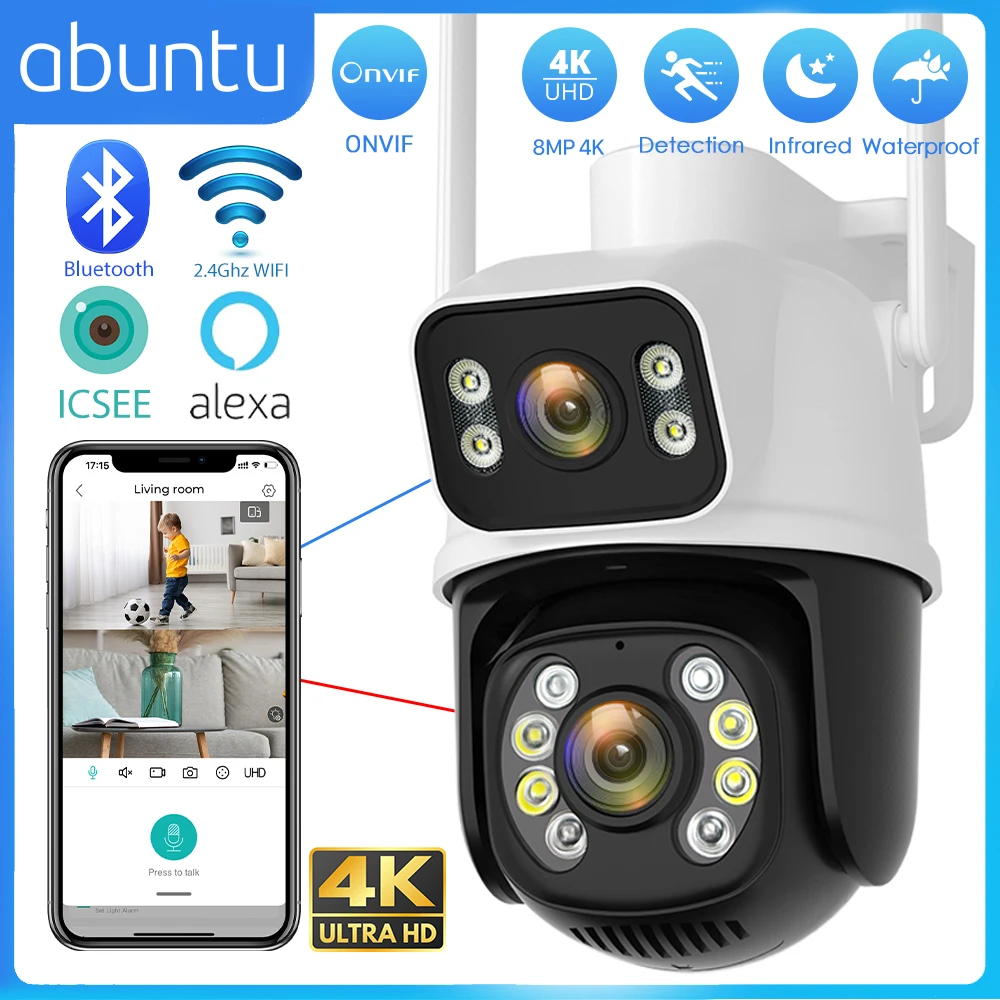 Outdoor Dual Lens Night Vision Video Surveillance Camera, câmera de ...