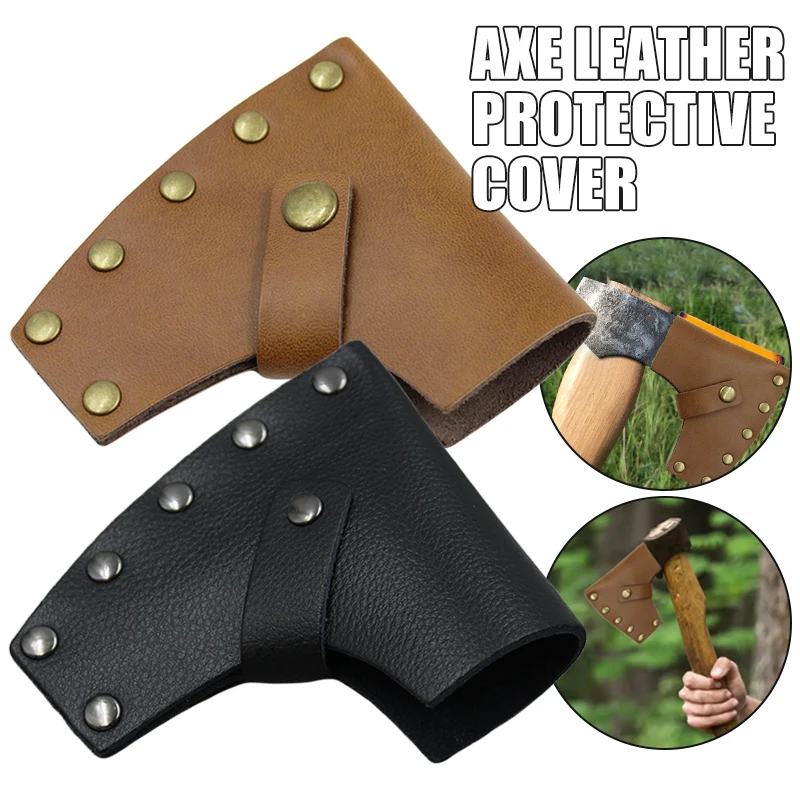 1pc Black/Brown PU Leather Axe Head Sheath Hatchet Protect Blade Cover ...