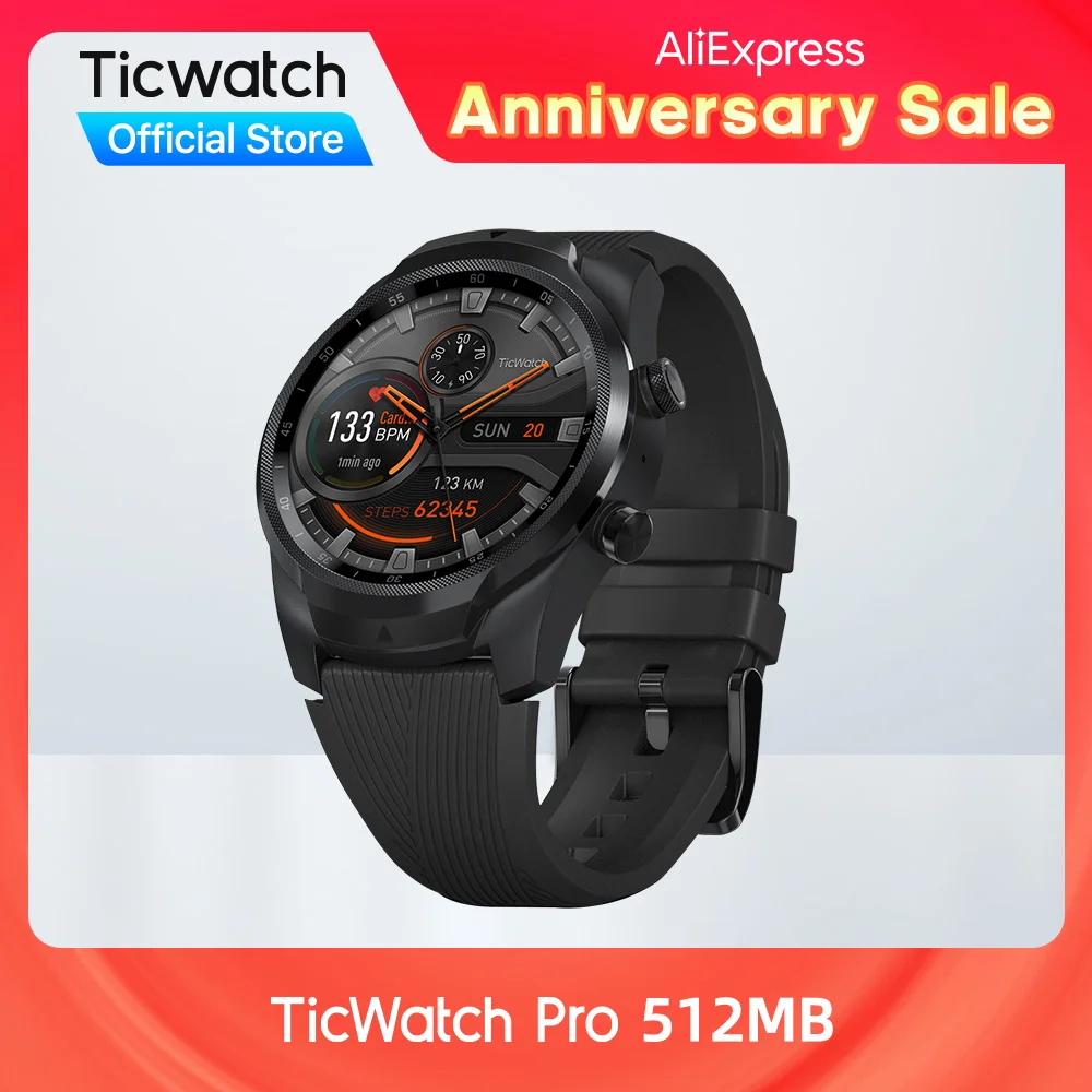 TicWatch-Pro-512MB-Smart-Watch-Men-s-Watch-Wear-OS-for-iOS-Android-NFC ...