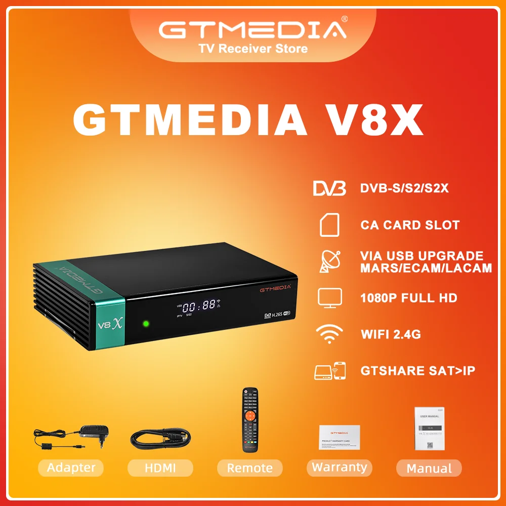 GTMEDIA-receptor-de-TV-por-sat-lite-V8X-Mars-decodificador-con-H-265 ...