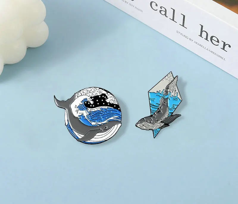 Whale-and-Ocean-Enamel-Pins-Custom-Marine-Animal-Brooches-Lapel-Pin ...