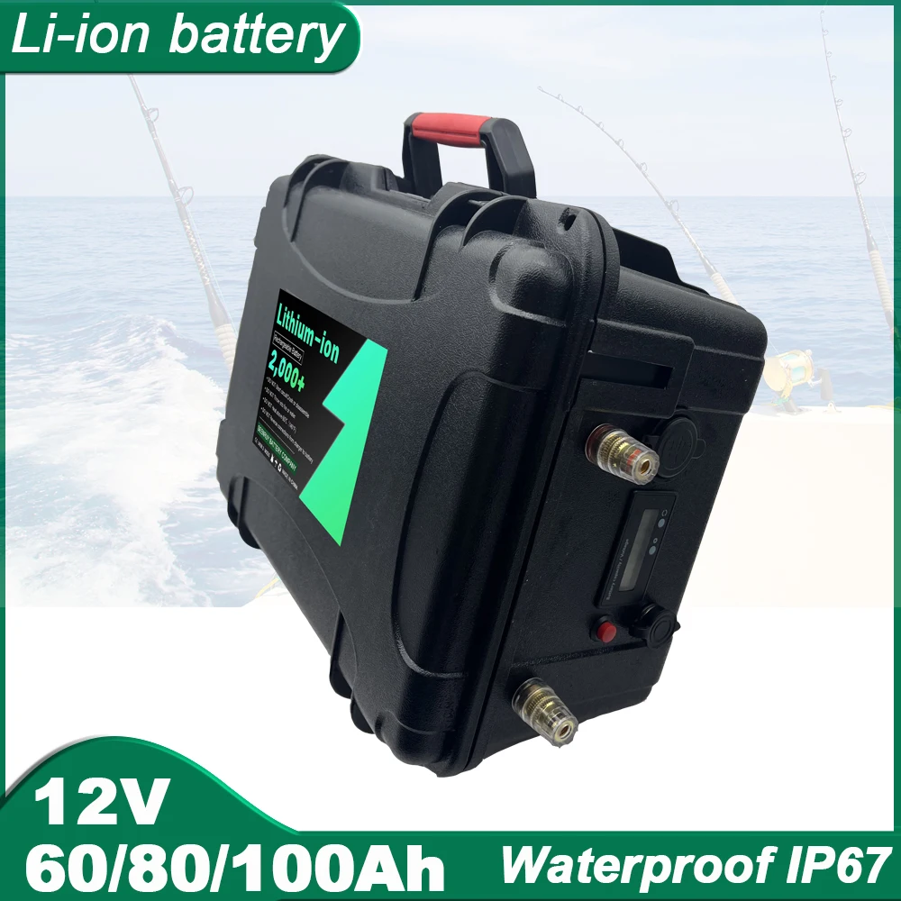 Waterproof-IP67-12V-60AH-80AH-100AH-Li-ion-ABS-Lithium-Polymer-Battery ...