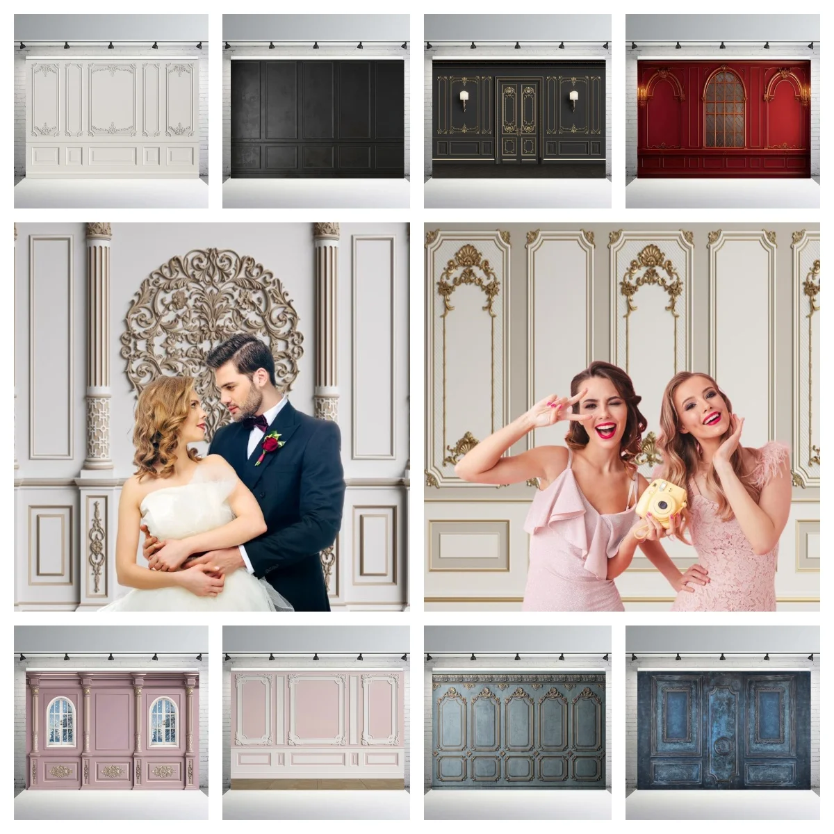 Retro-Wall-Photography-Backdrop-Vintage-Palace-Wall-European-Indoor ...