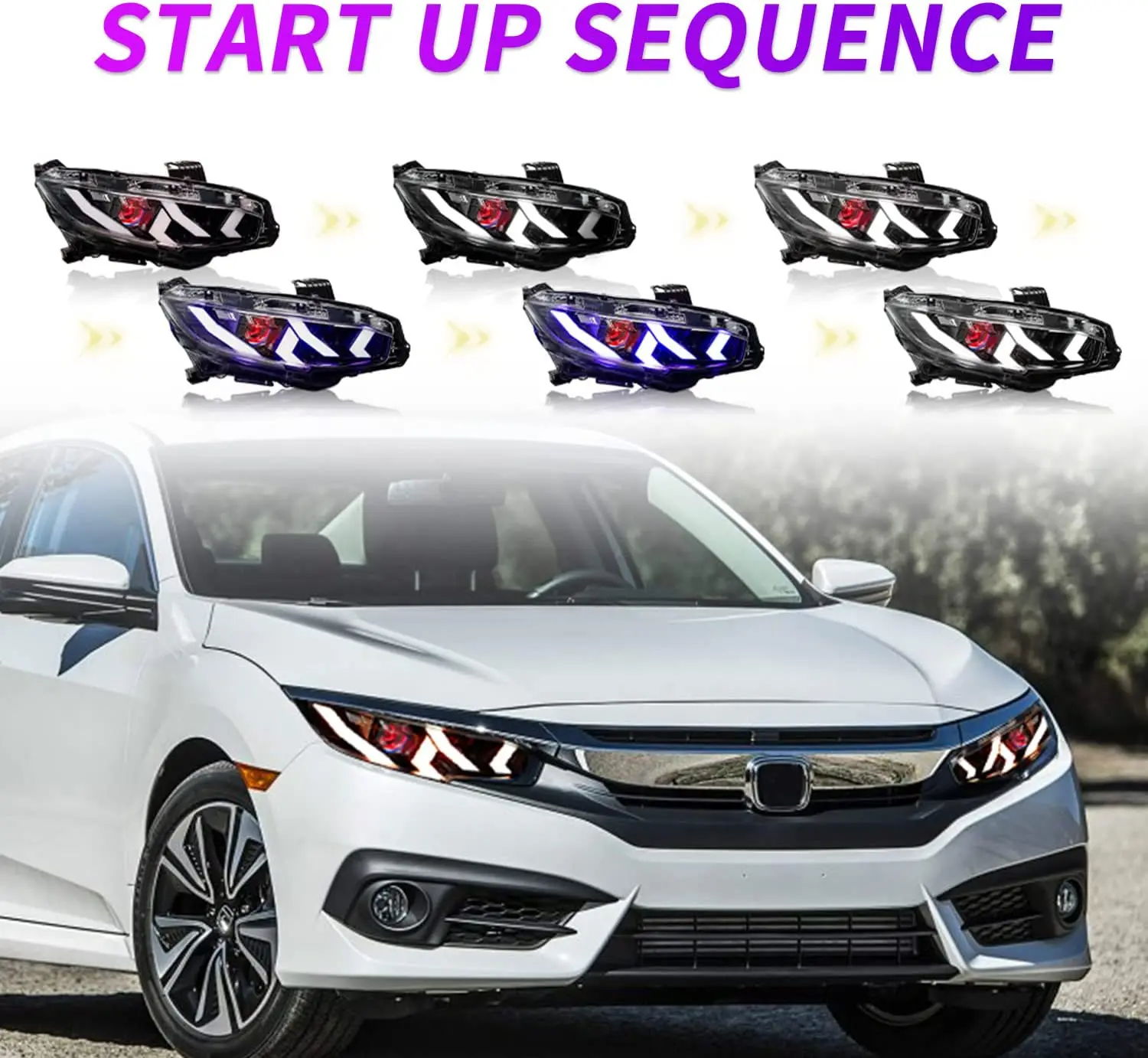 2016 honda civic led headlights store