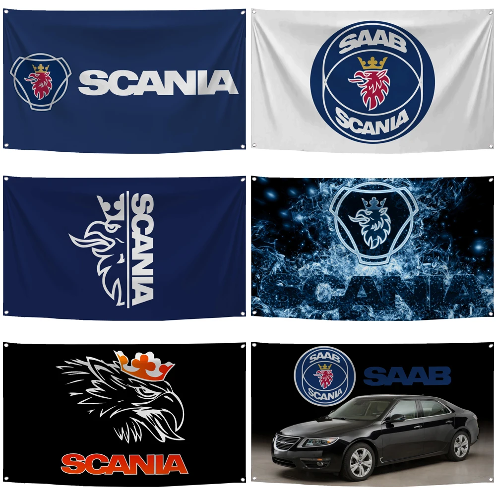 60x90cm-90x150-Sweden-Saabs-Scanias-Flag-Polyester-Digital-Printed-Car ...