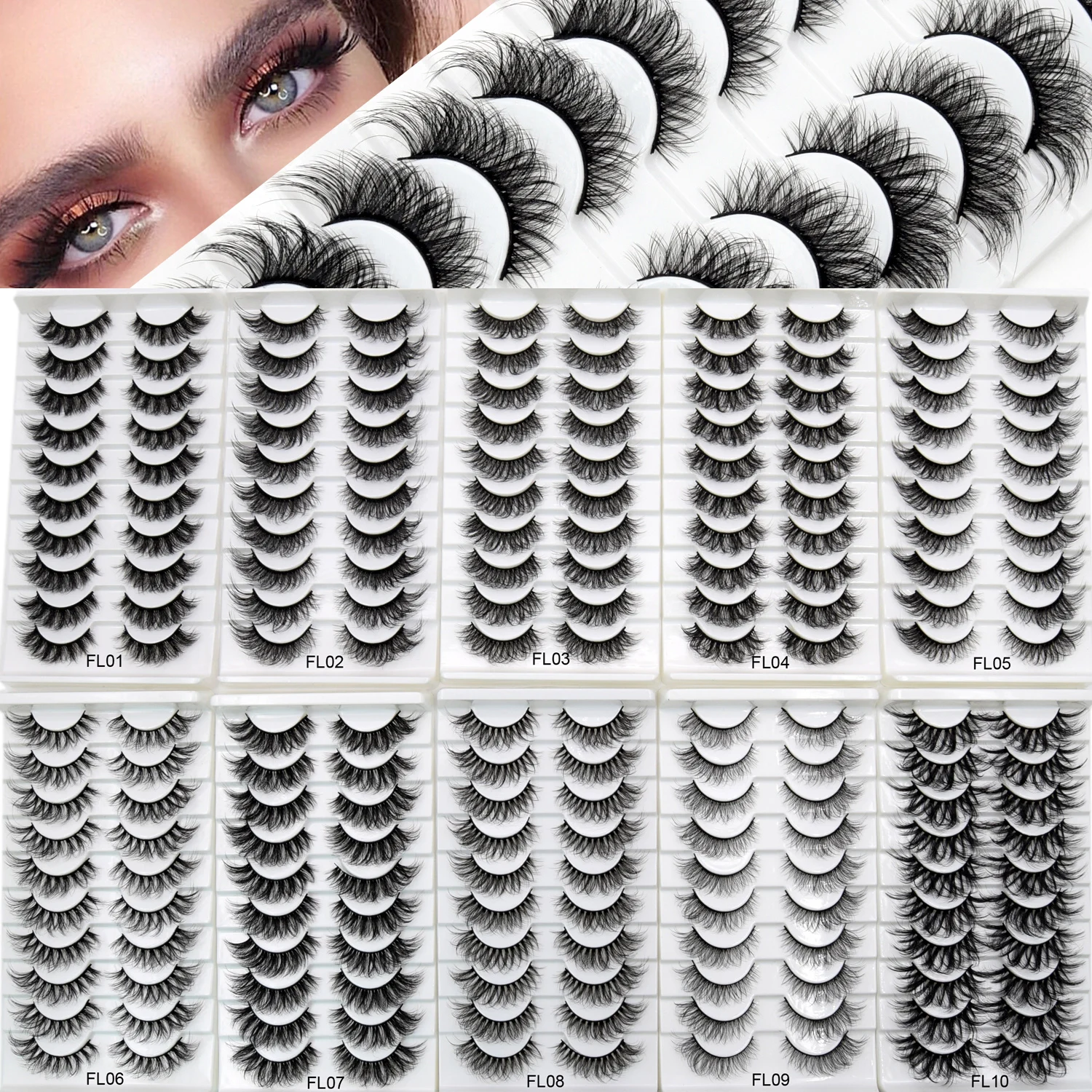 Visofree-Lashes-3D-Faux-Mink-Eyelashes-Flower-Style-Lashes-Natural ...
