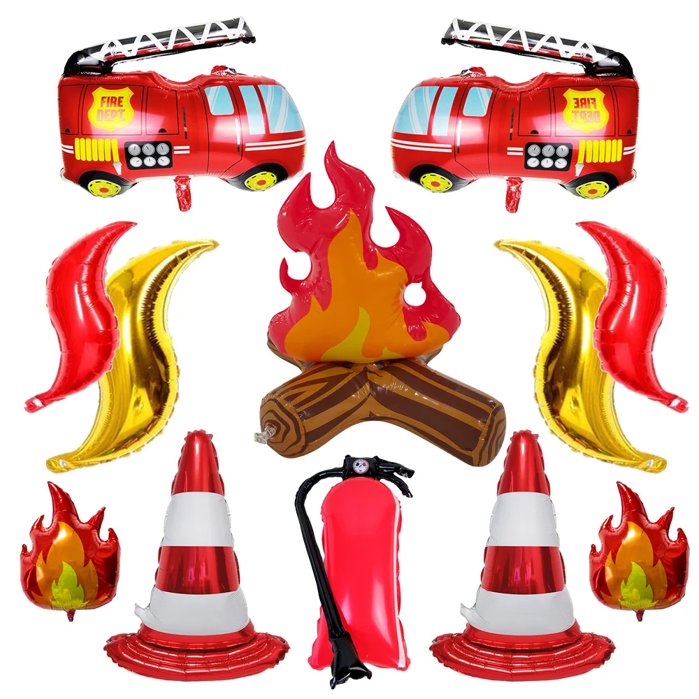 Fire-Themed-Balloons-Fire-Truck-Fire-Extinguisher-Safety-Cone-Bucket ...