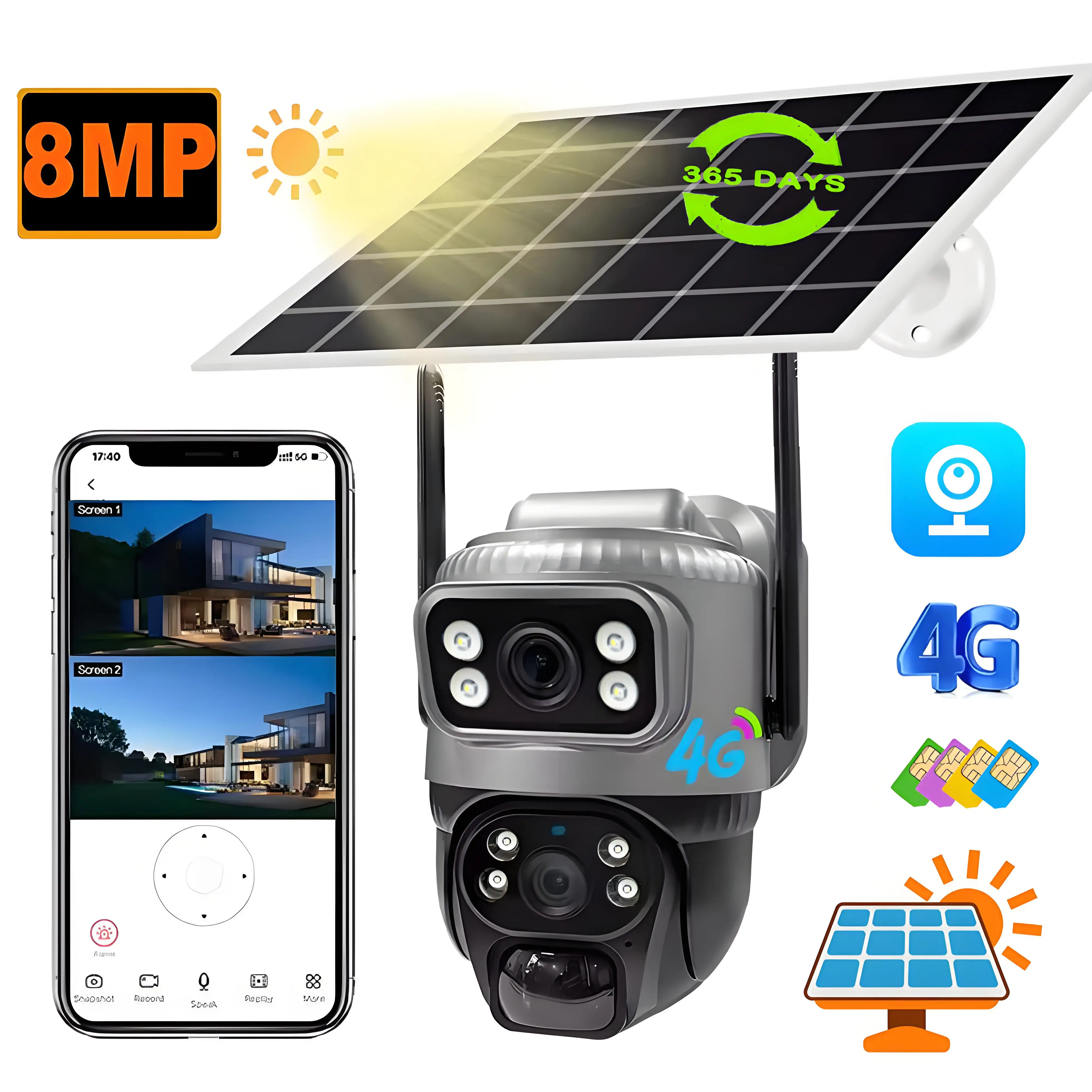 4K-8MP-Camera-Solar-4G-Surveillance-Night-Vision-Waterproof-Battery ...