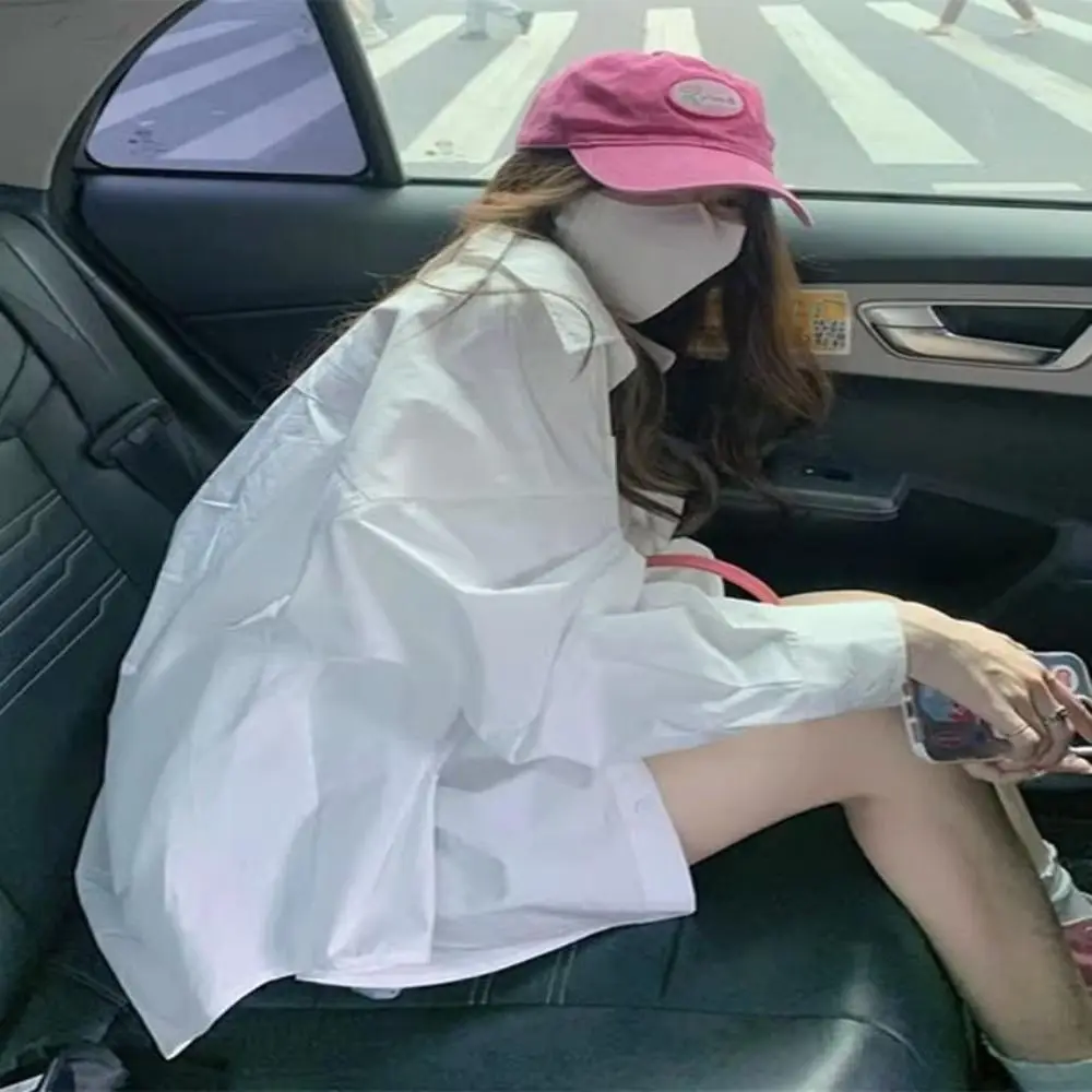 Turndown-Collar-Women-Blouse-Cool-Loose-Chic-Sun-Protection-Shirt ...