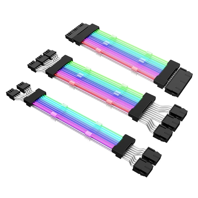 ARGB-PSU-Power-Supply-Extension-Cable-RGB-Flow-ATX-24Pin-GPU-Dual ...