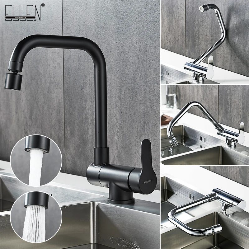 Kitchen-faucet-for-front-window-360-swivel-folding-mixer-2-spray-modes ...