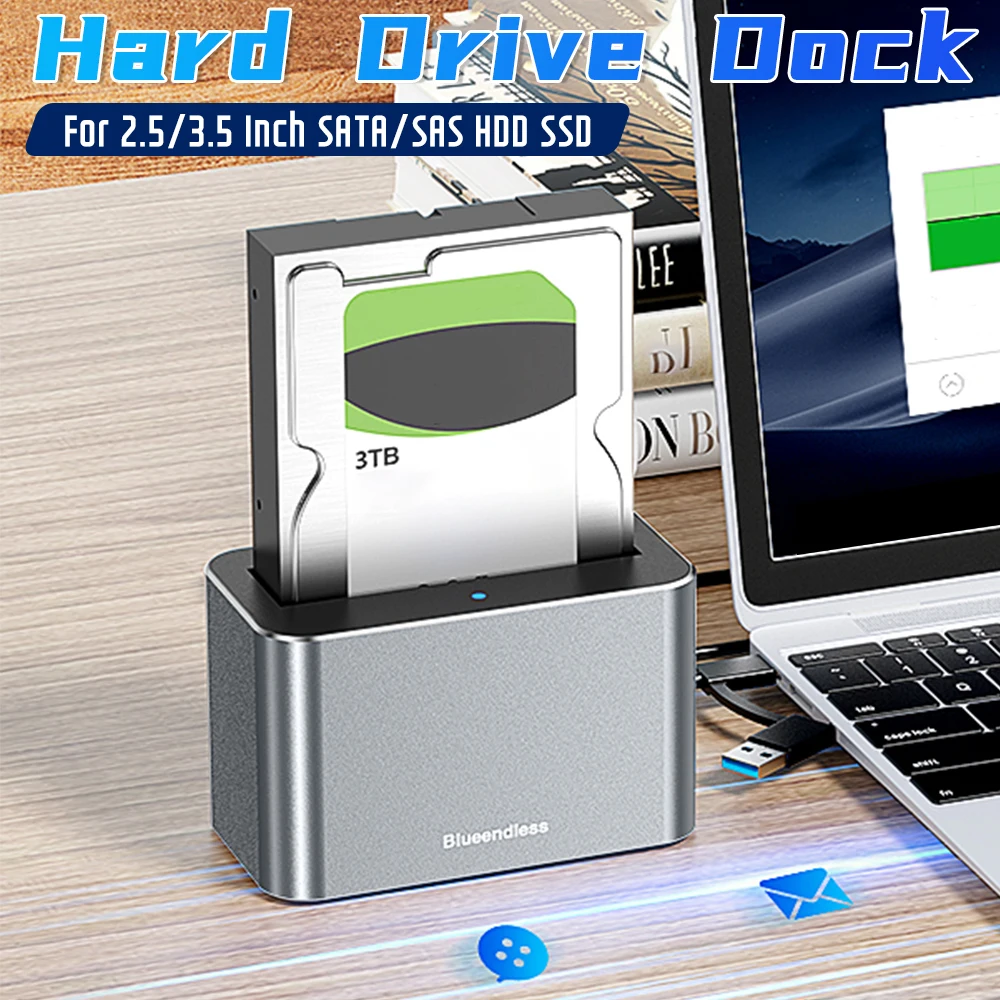 Hard Drive Dock SAS To USB 3.0 Adapter 5Gbps SAS/SATA Hard Drive ...