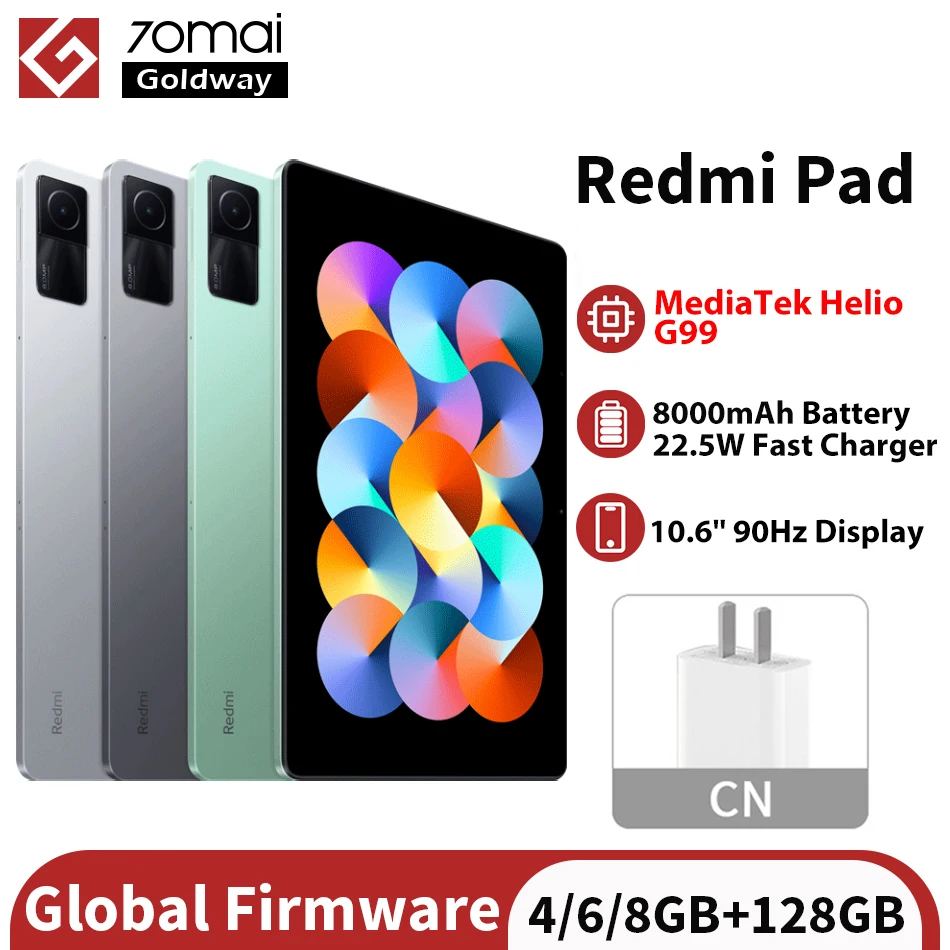 Xiaomi-Pad Redmi Original, Tablet ROM Global, MediaTek Helio G99, Tela ...