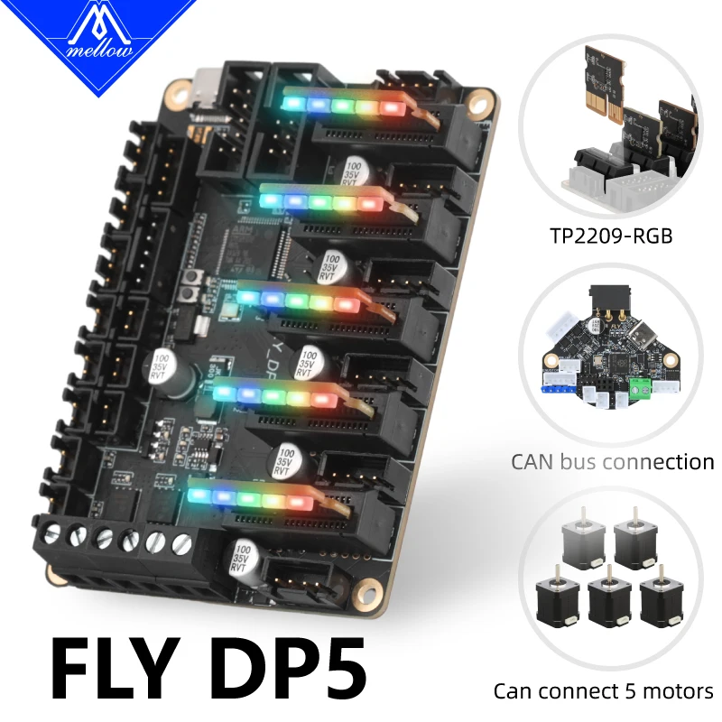 Mellow Fly-DP5 Control Board 32-bit ARM Chip, PCIe,RGB Driver,CAN Bus,DIAG Homing, and Klipper ...