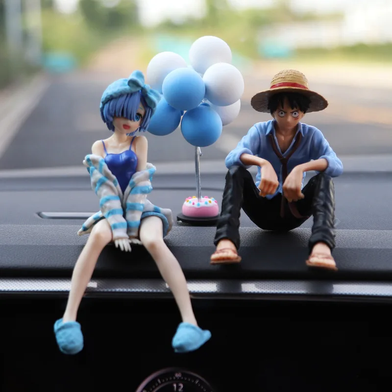 Car-Interior-Dashboard-Decor-Anime-Luffy-Rem-Lori-Girl-Center-Console ...