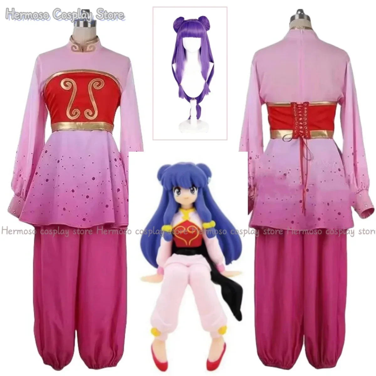 Shampoo-Cosplay-Costume-Wig-Anime-Ranma-Women-Cheongsam-Stand-Up-Collar ...