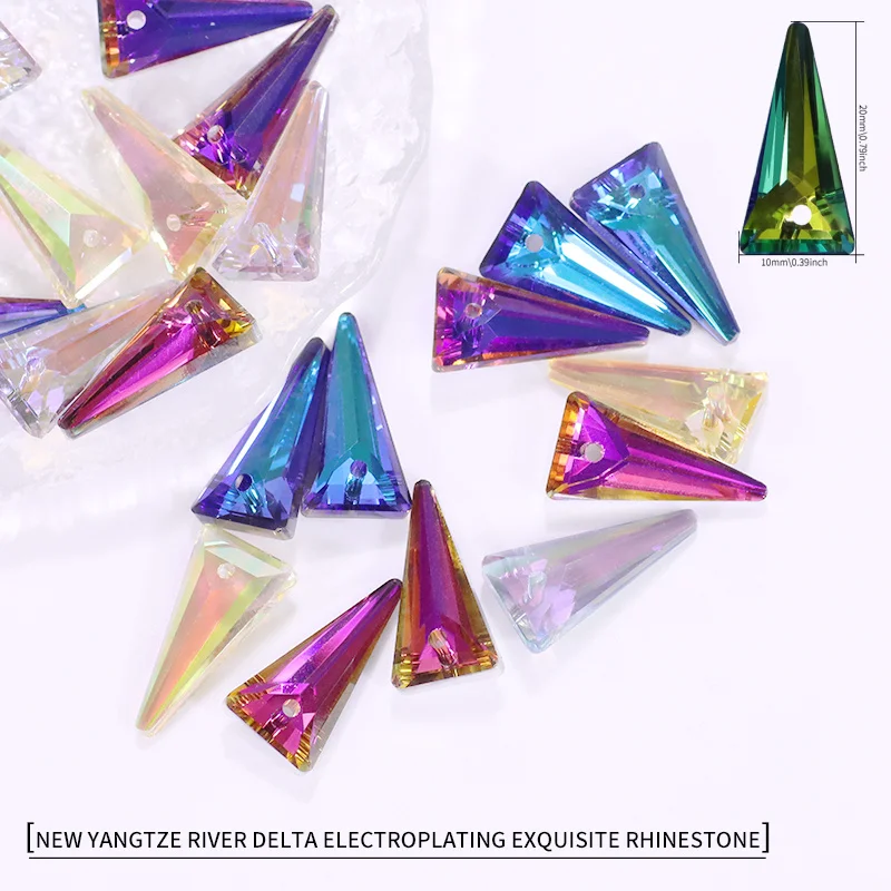 20pcs-pack-Crystal-Spike-Pendant-Australia-Glass-Long-Triangle-Shape ...