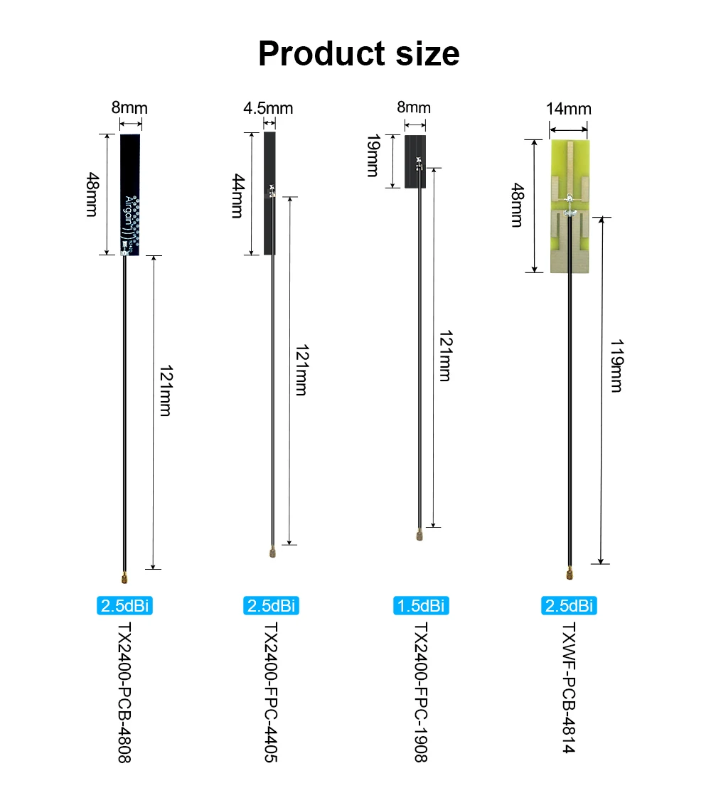 5pcs 2.4 GHz Wifi Antenna IPEX 2.4GHz Embedded Antennas for Router Air ...