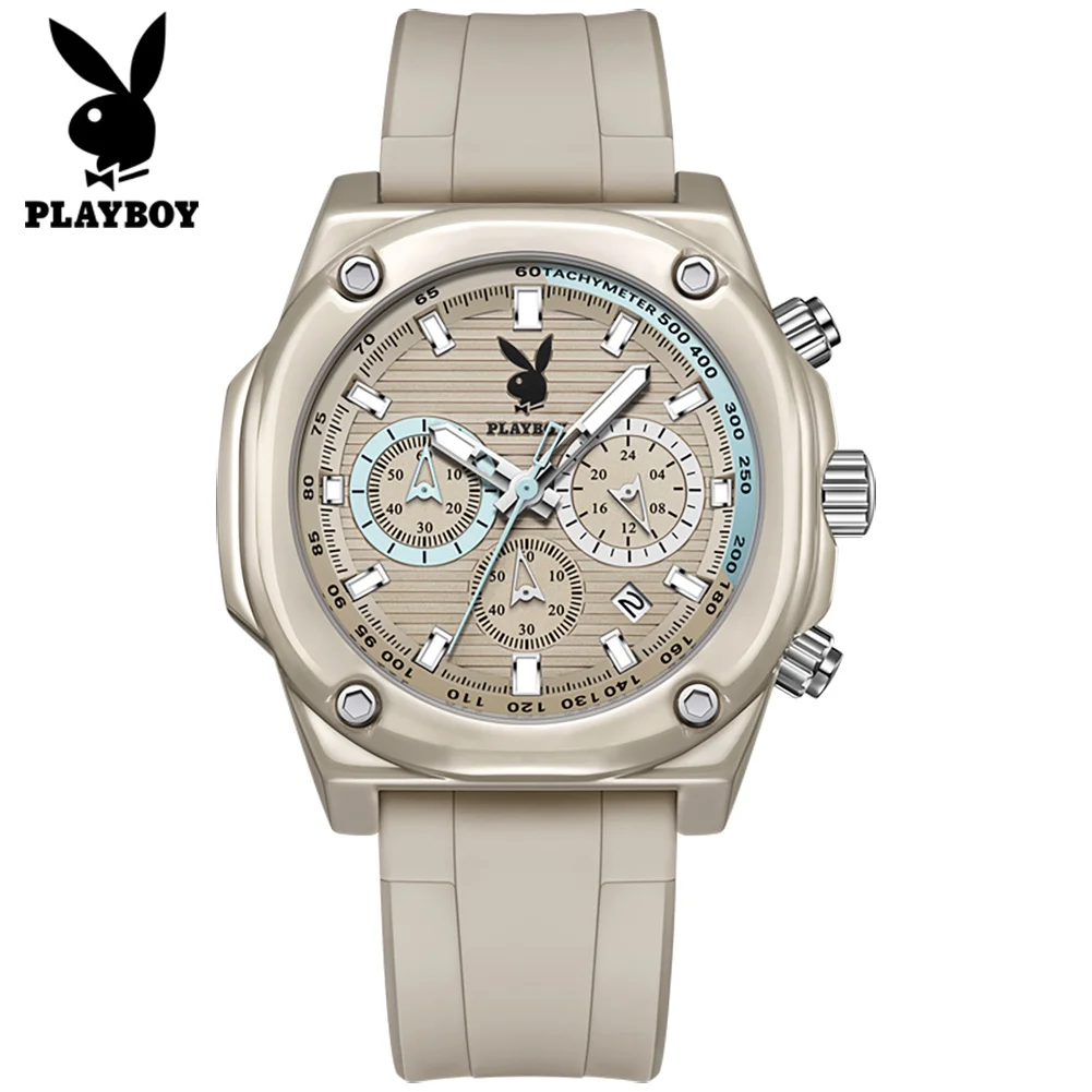 PLAYBOY-Top-Brand-Trend-Quartz-Watch-for-Men-Original-Silicone-Strap ...