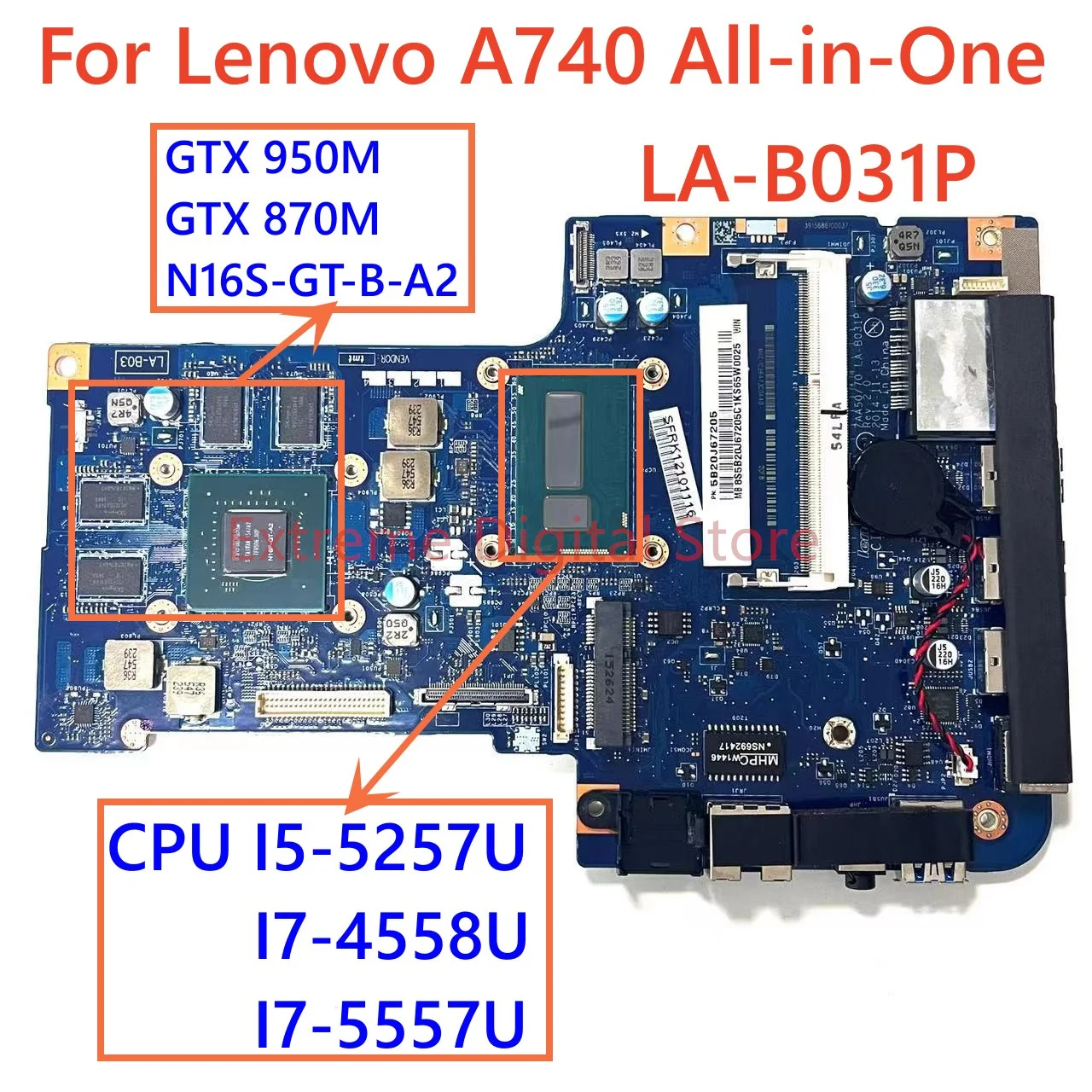 5B20J67205 5B20J67205 For Lenovo A740 All in one AIO laptop motherboard ...