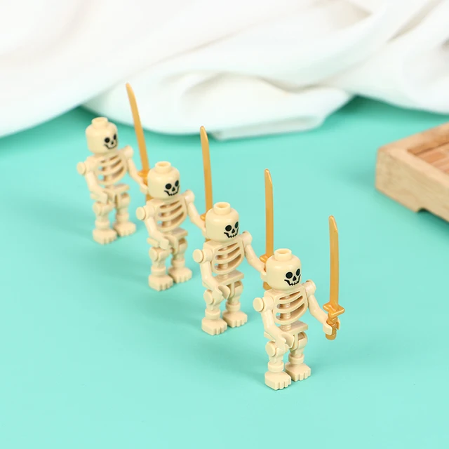 4Pcs Skeleton Soldier Building Block Minifigure Ninja Bone Minifigure ...