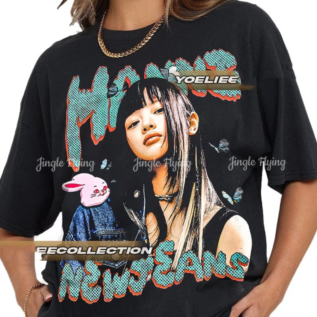 Limited-Hanni-Newjeans-camiseta-Vintage-hiedra-K-Pop-Hip-Hop-m-sica ...