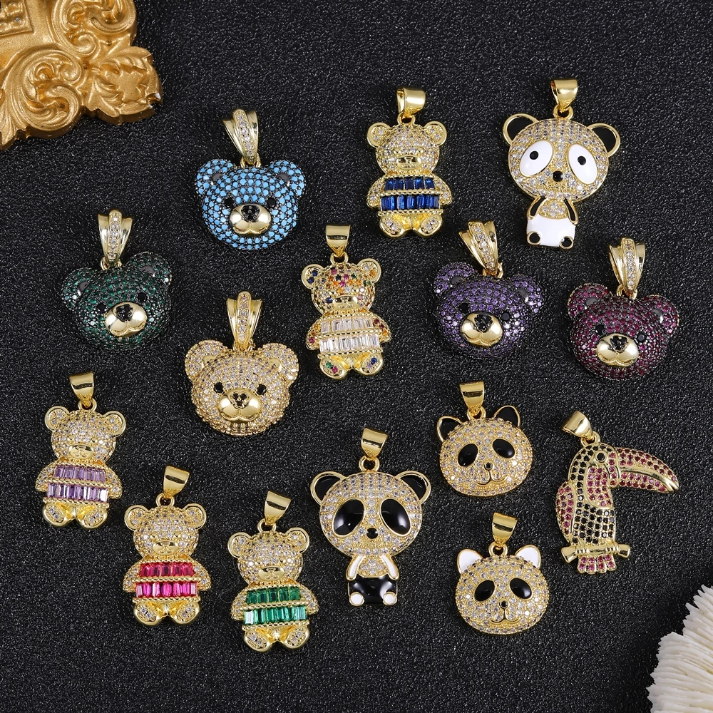 Juya, decoración Cz hecha a mano, chapado en oro Real de 18K, elefante ...