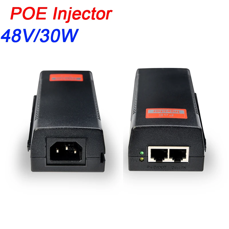 Poe Injector 48V 30W Output Full Out 100Mbps Power Over Ethernet Single ...