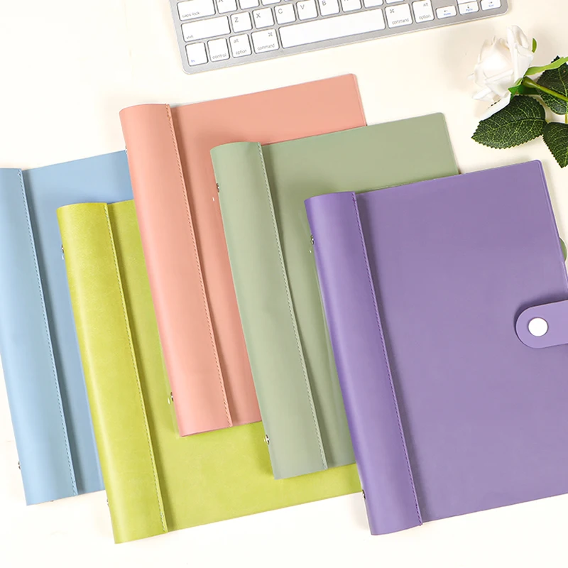 A5/B5 Semi Transparent TPU Splicing Leather Cover Loose-leaf 8 Ring ...
