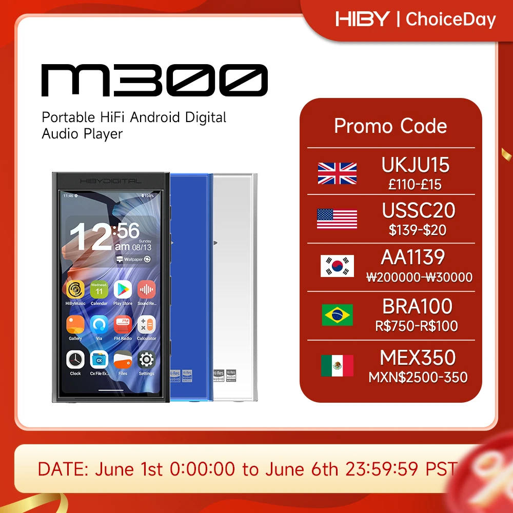 HiBy-REPRODUCTOR-DE-M-SICA-Digital-M300-con-Android-13-MP3-Audio-HiFi ...