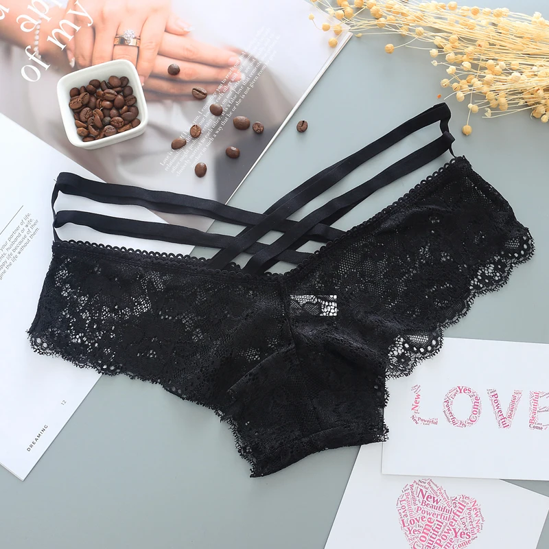 Sexy Women Panties Female Underwear Lace Low-rise Solid Sexy Briefs ...