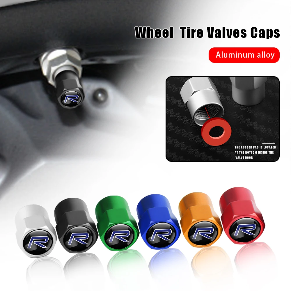 4pcs Car Badges Wheel Tire Valve Stem Caps Covers Auto Accessories For ...