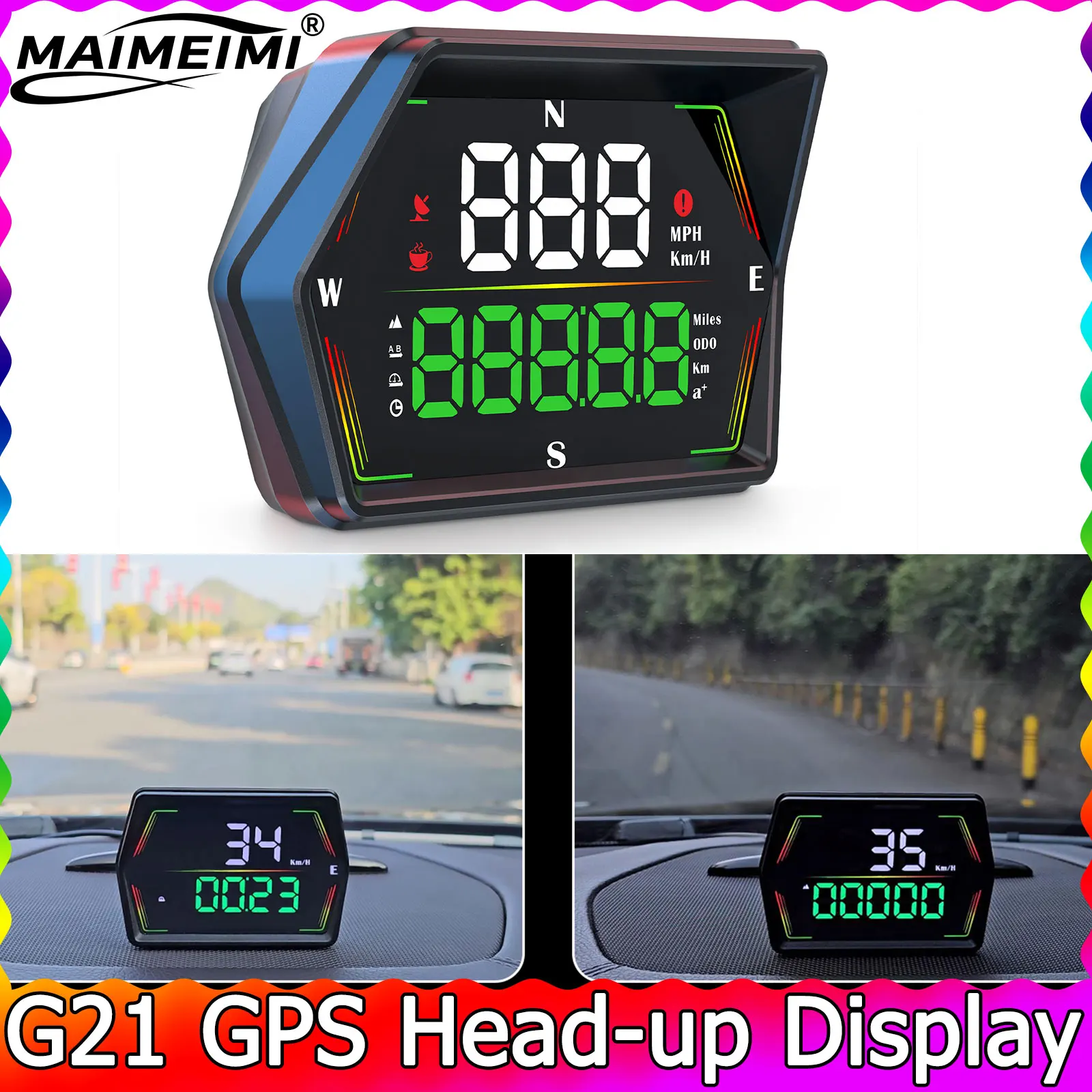 G21 GPS HUD New Car Head Up Display Speedometer Smart Meter Auto GPS ...