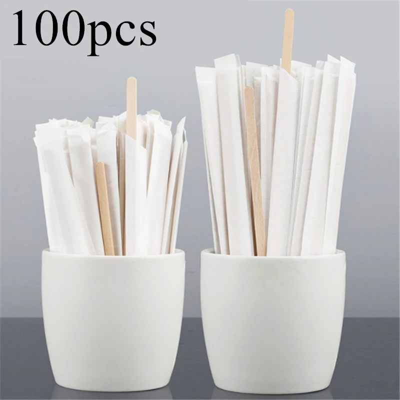 100pcs-Single-Packaged-Coffee-Wood-Coffee-Stirrer-Disposable-Wood ...