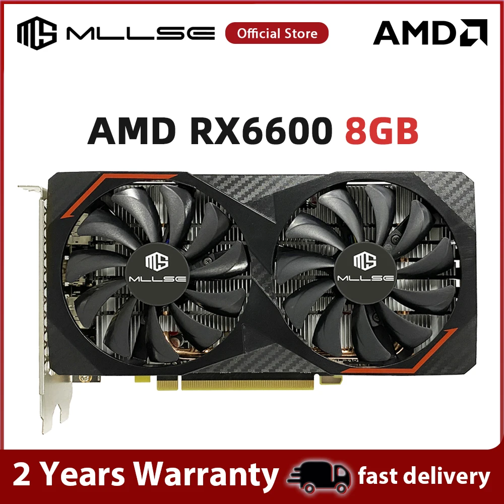 Mllse Novo Amd Radeon Rx 6600 8gb Placa De Vídeo Gpu Gddr6 128bit 7nm ...