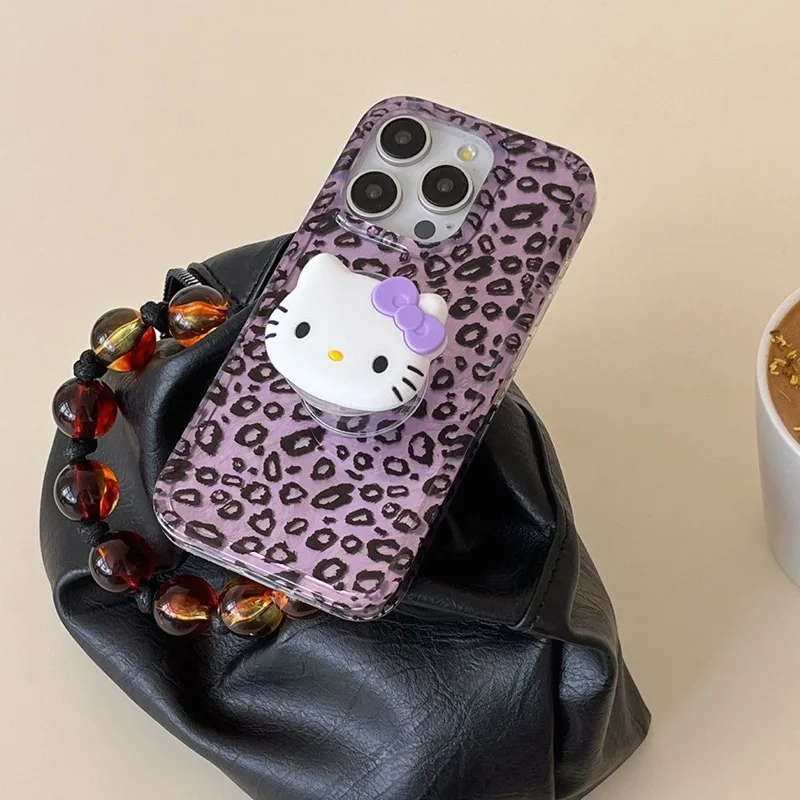 Leopard Color Kitty Grip Tok Holder Laser Lining Phone Case - Samsung ...
