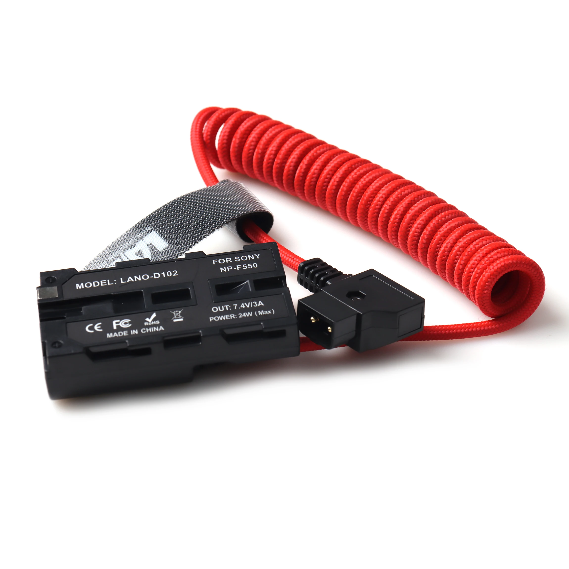 D-Tap Male to DC Coupler Dummy Battery Coiled Nylon Cable for NP-FZ100 ...