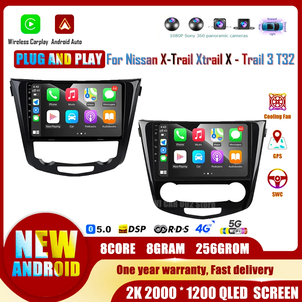 Android-14-Carplay-Auto-for-Nissan-X-Trail-Xtrail-X-Trail-3-T32-2013 ...