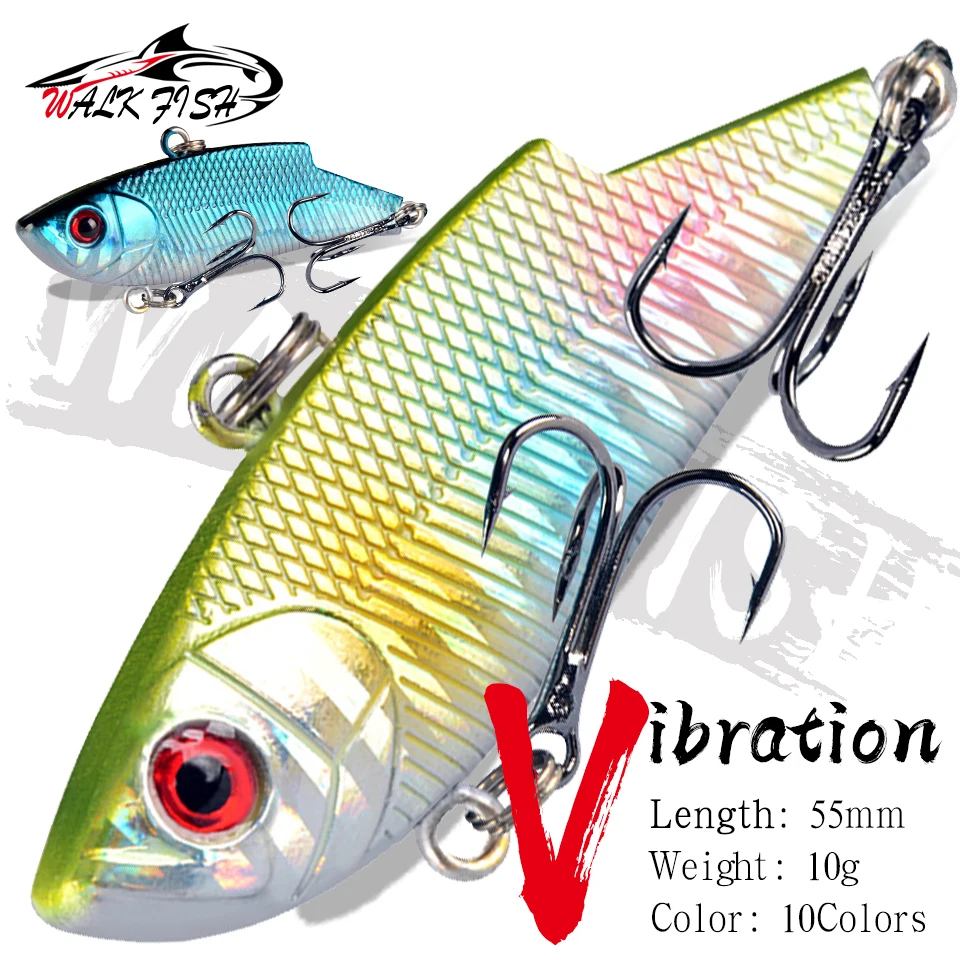 WALK-FISH-Sinking-Vibration-5-5cm-10g-Tough-Fishing-Lure-VIB-Rattlin-Hook-Fishing-Rattlin ...