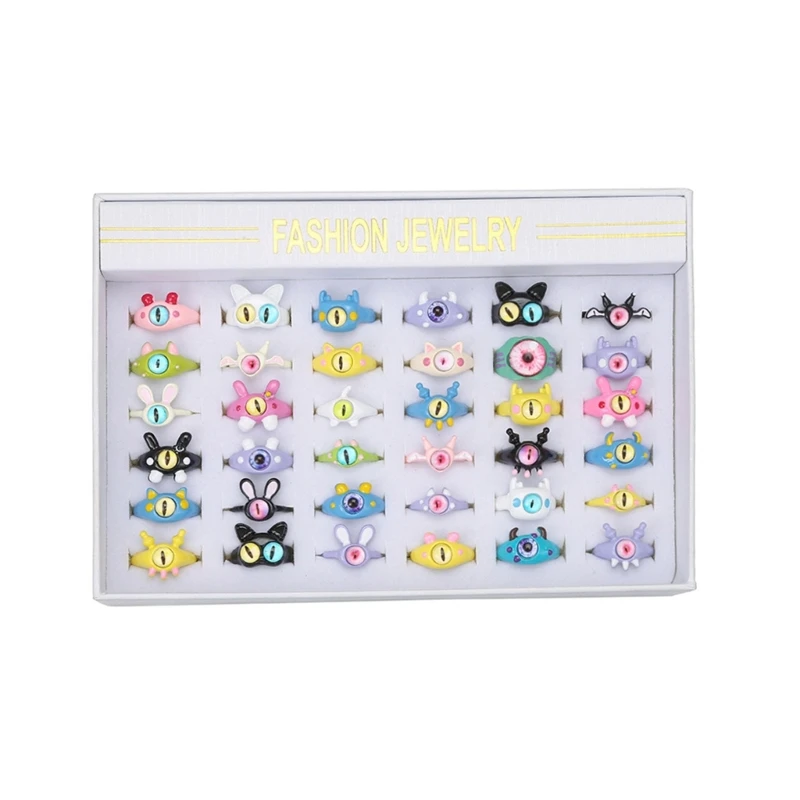 E0BF-36pcs-Monsters-Rings-for-Women-Girls-Sweet-Cool-Big-Eyes-Open ...